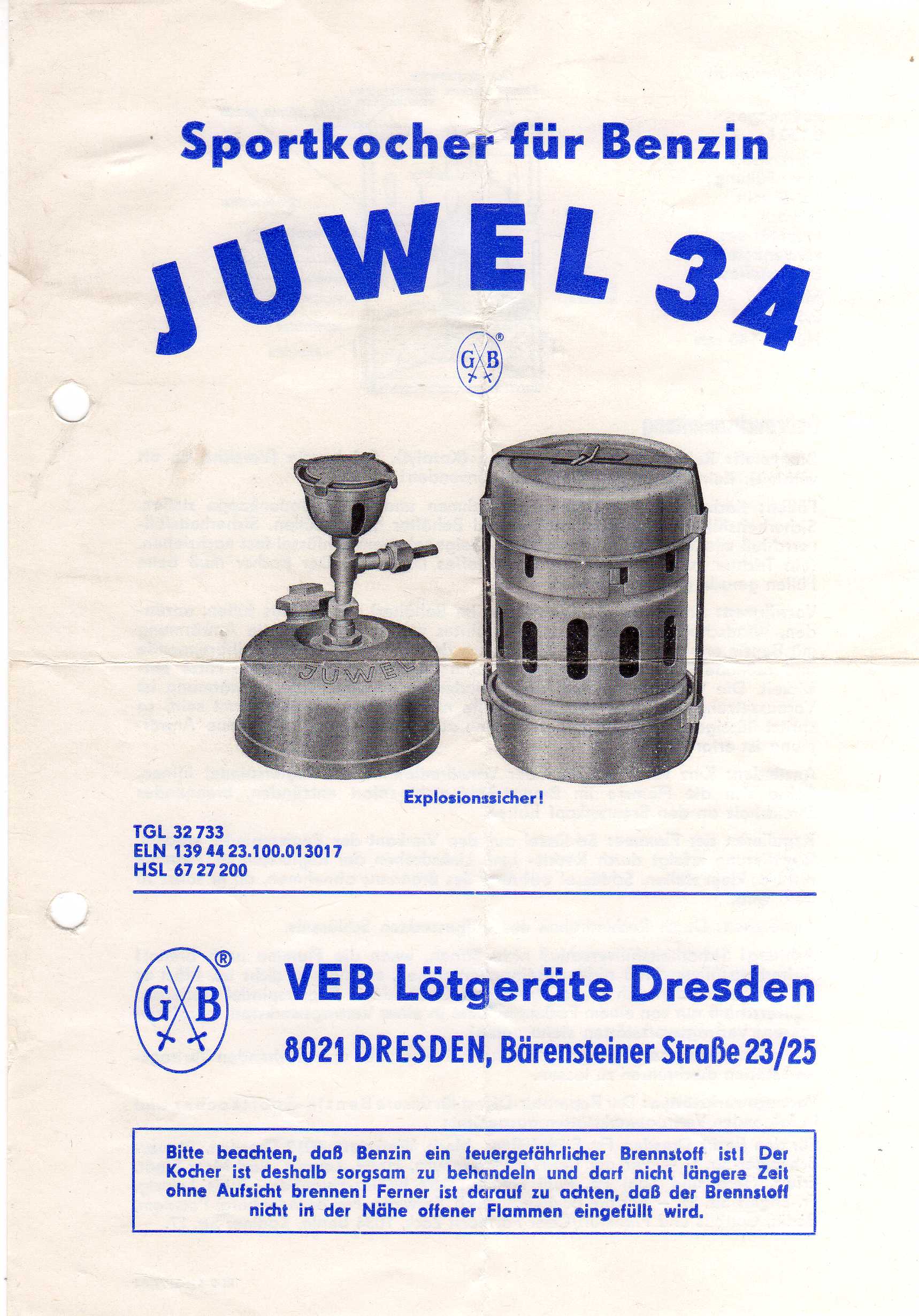 Juwel 34 Benzinkocher
